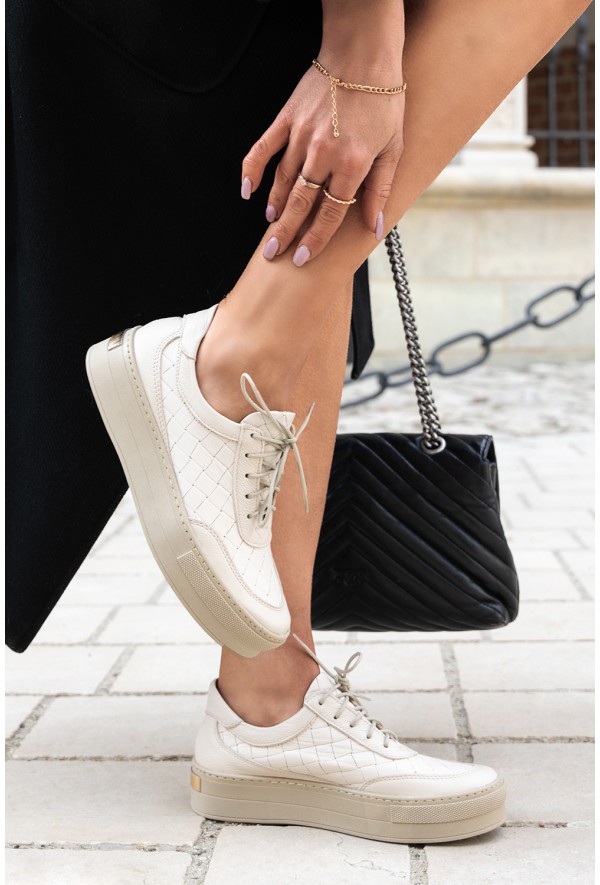 Beżowe trampki Comare - Saway