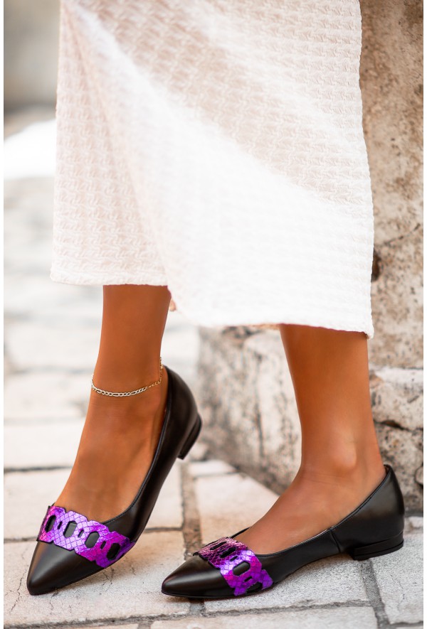 Czarne baleriny Siviera - Saway